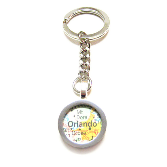 Kiola Designs | Accessories | Orlando Florida Map Pendant Keychain ...